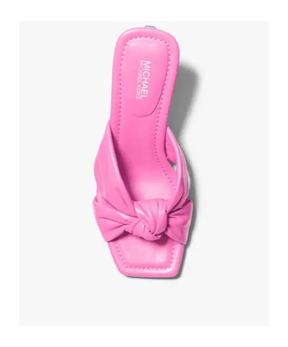 Michael Kors Elena Leather Knot Detail Sandals - Pink