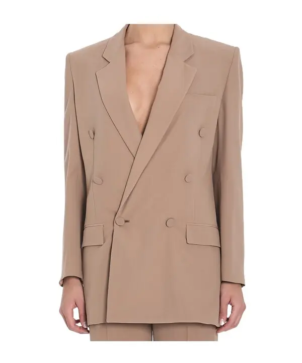 Saint Laurent Oversized Double-breasted Jacket - Beige