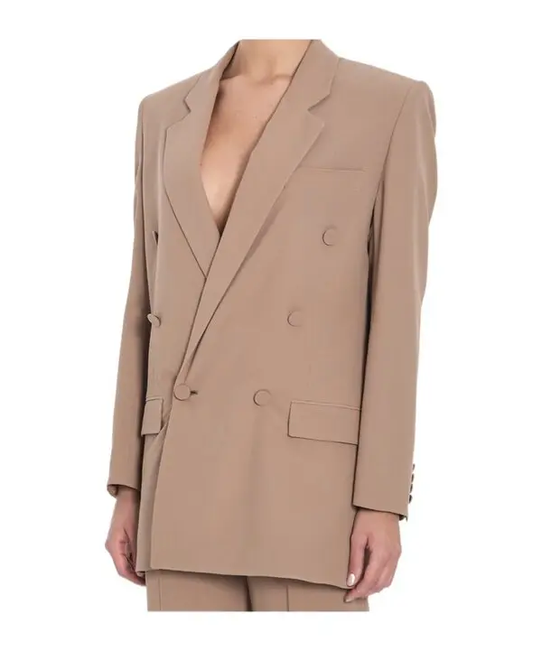 Saint Laurent Oversized Double-breasted Jacket - Beige