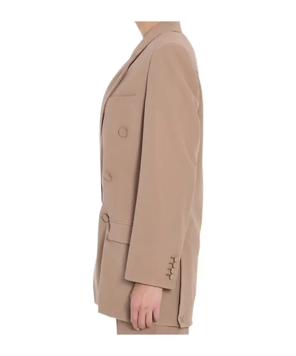 Saint Laurent Oversized Double-breasted Jacket - Beige