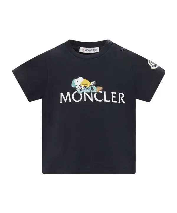 Moncler Duck Logo Cotton T-shirt - Navy Blue