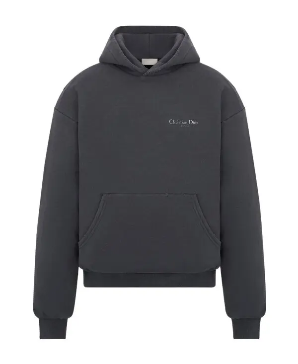 Dior Long-sleeved Hooded Sweater With Logo - Black