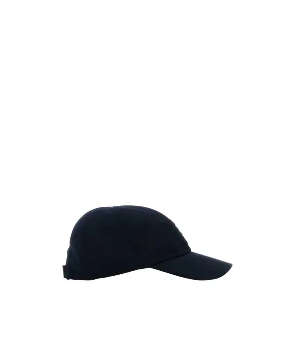 Prada Baseball Cap With Embroidered Logo - Black