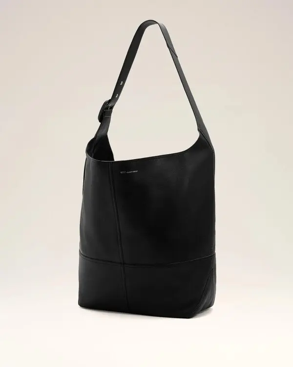 AMI Paris Taurillon Leather Etienne Crossbody Bag - Black