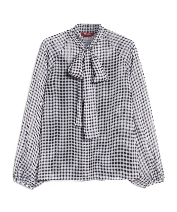 Max Mara Pussy-bow Long-sleeve Blouse - Black