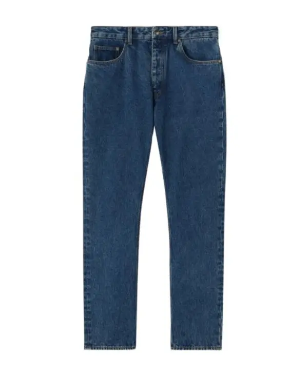 Palm Angels Monogram Detailed Straight Leg Jeans - Blue