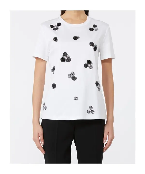 Max Mara Embellished Crewneck T-shirt - White