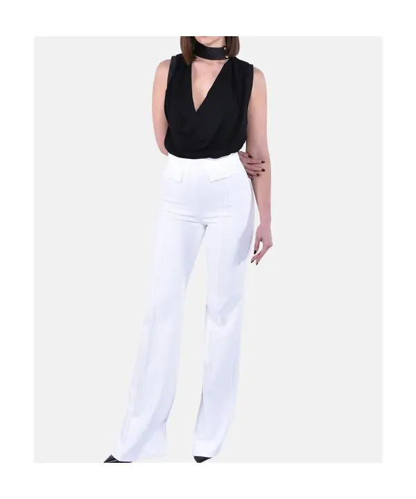 Elisabetta Franchi Sleeveless High-neck Draped Top - Black