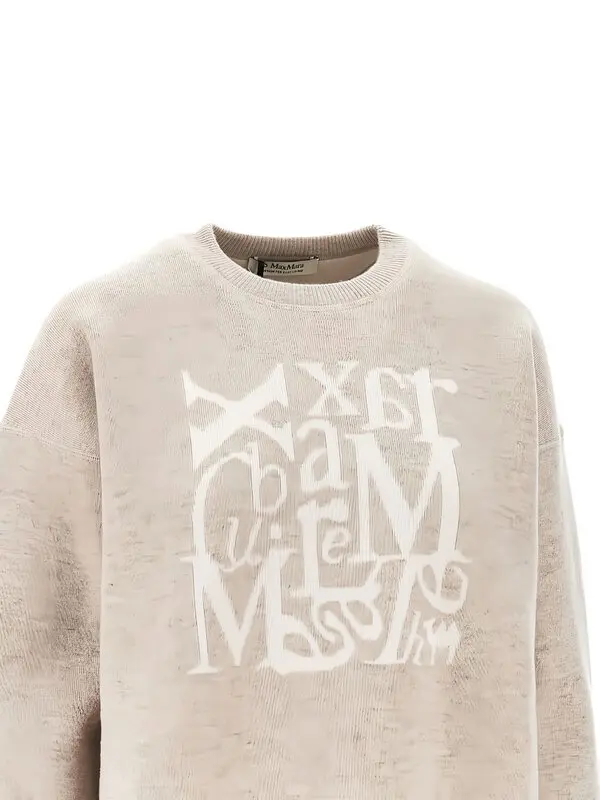 Max Mara Smmflipper Logo Intarsia Crewneck Jumper - Beige