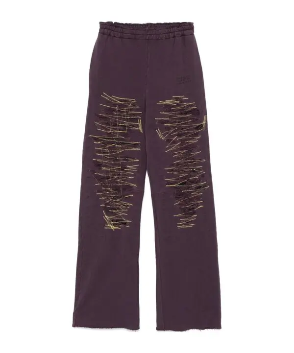 MAISON MARGIELA Numbers-motif Wide-leg Track Pants - Black
