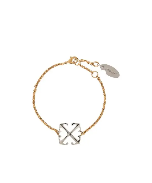 Off-White Arrow Logo Engraved Bracelet - Golden