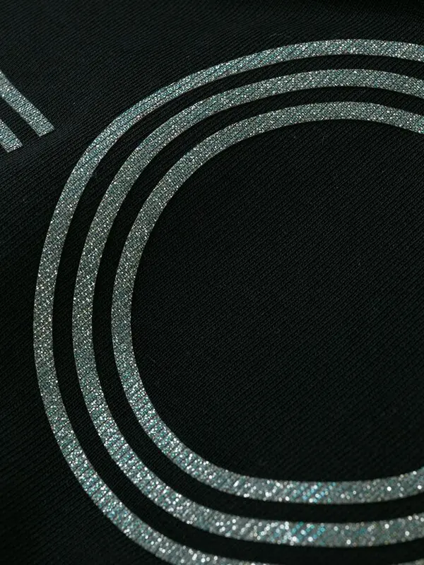 Kenzo Shiny Logo V-neck Long Sleeve Dress
