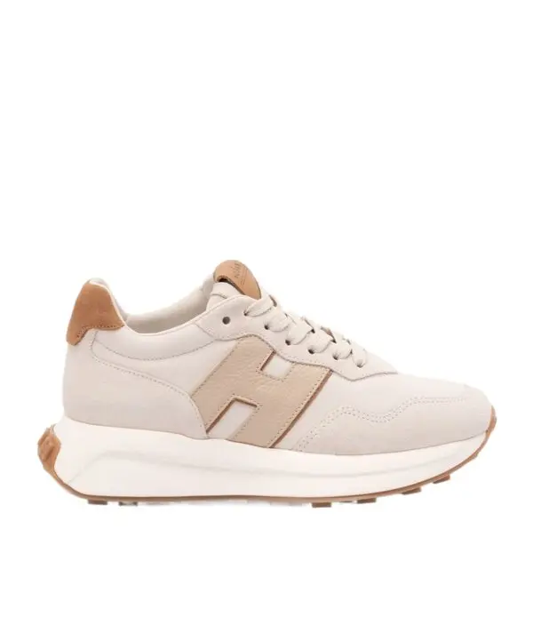 Hogan H-logo Panel Sneakers - Nude