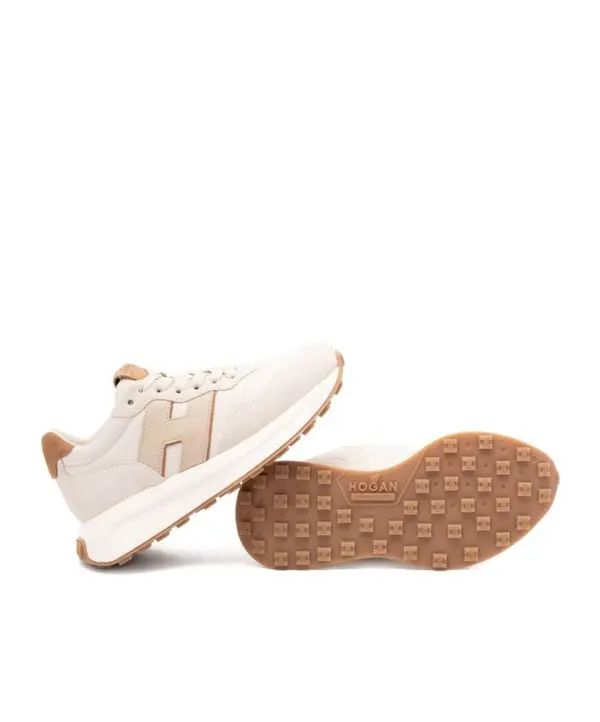 Hogan H-logo Panel Sneakers - Nude