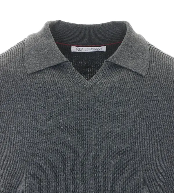 Brunello Cucinelli V-neck Knitted T-shirt
