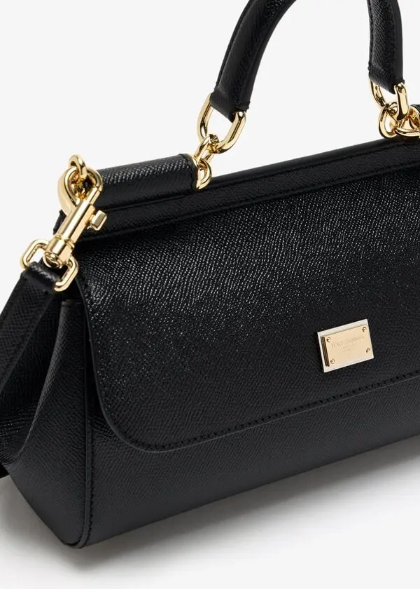 Dolce & Gabbana Sicily Handbag With Logo Plaque - Black