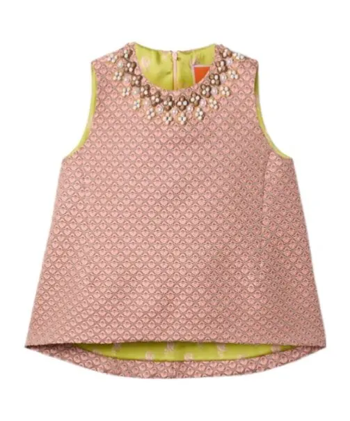 La DoubleJ La Scala" Embroidered Top - Pale Pink
