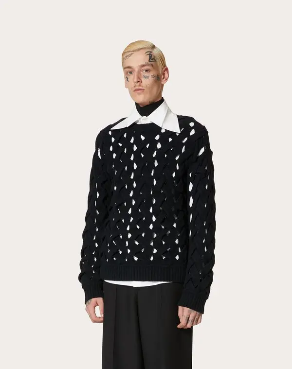 Valentino Garavani Cut-out Detail Knit Jumper