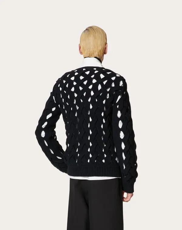 Valentino Garavani Cut-out Detail Knit Jumper