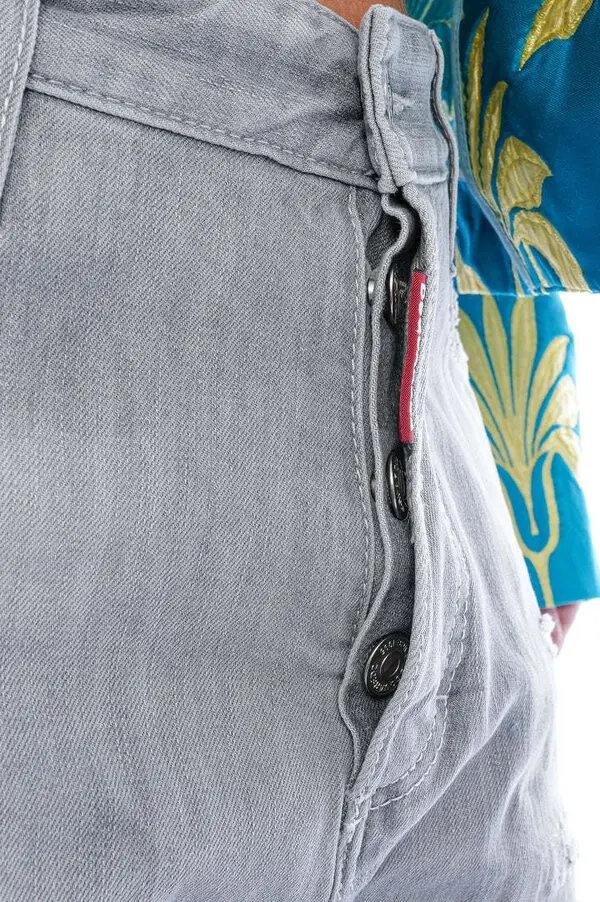 Dsquared2 Distressed Cropped Jeans - Gray
