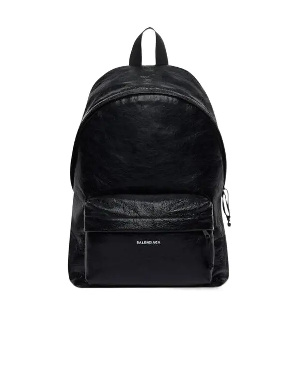 Balenciaga Explorer Logo Printed Backpack - Black