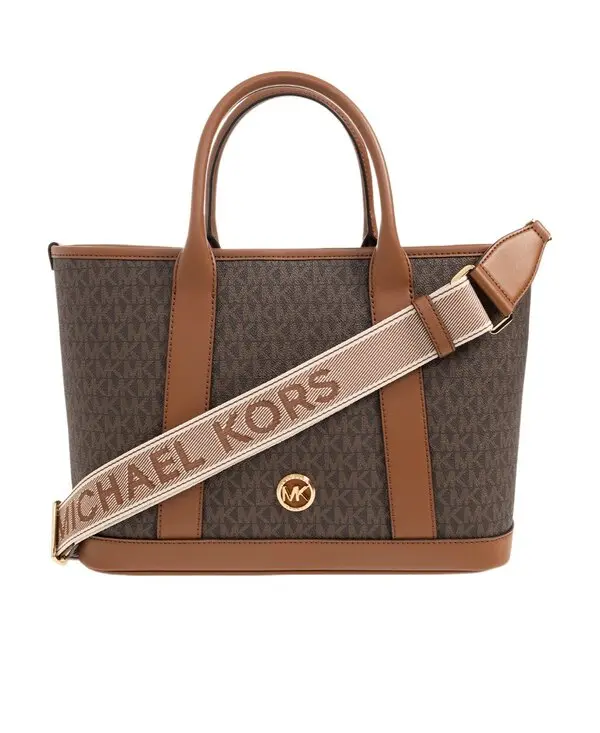 Michael Kors Luisa Monogram Tote Bag With Removable Shoulder Strap - Brown