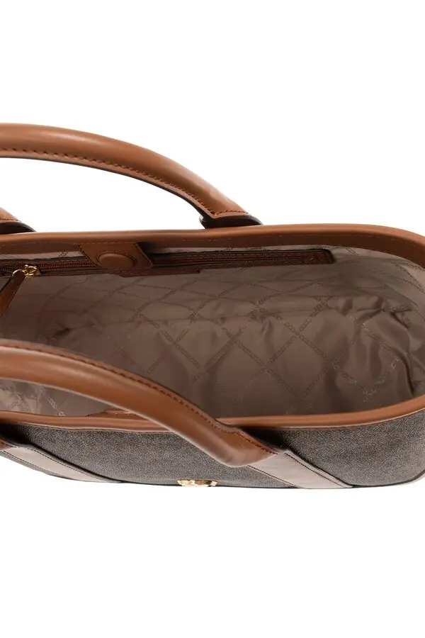 Michael Kors Luisa Monogram Tote Bag With Removable Shoulder Strap - Brown