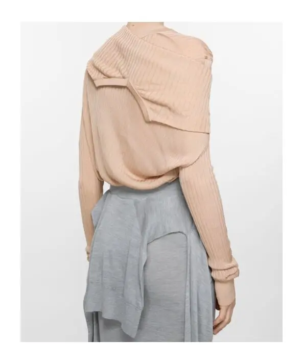 Acne Studios Ribbed Knit Cardigan With Front Button Closure