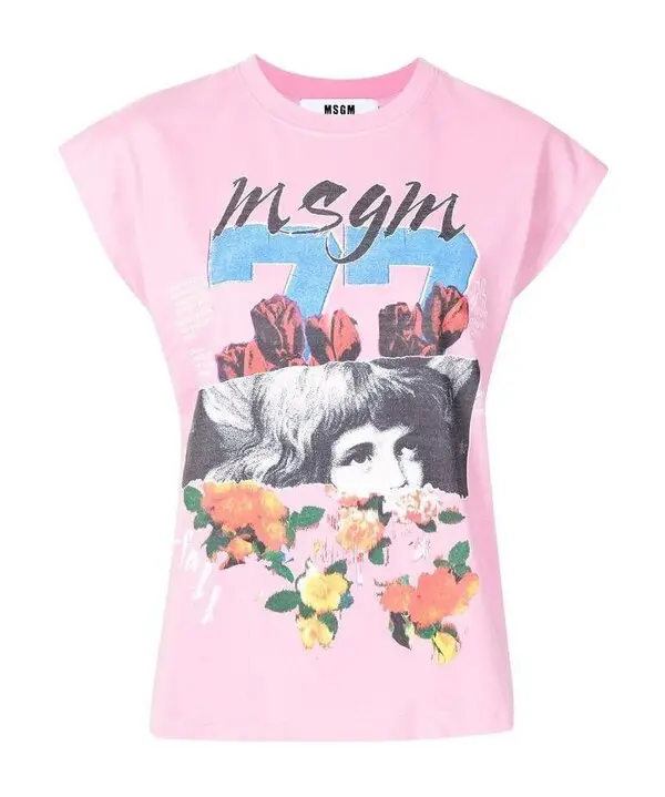 MSGM Printed T-shirt - Pink