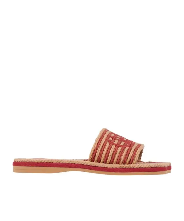 Chloé Woven Logo Slide Sandals - Wood Rose