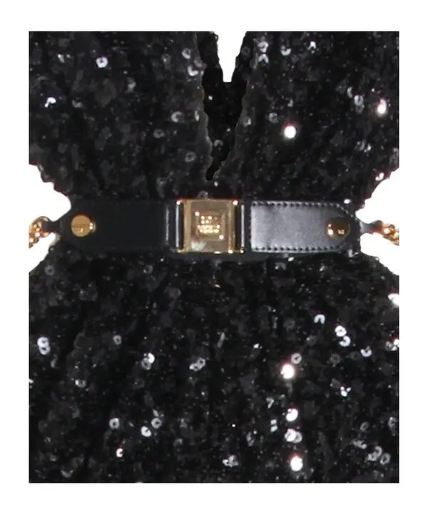 Elisabetta Franchi Long Sleeve Sequined Gown With Waist Tie