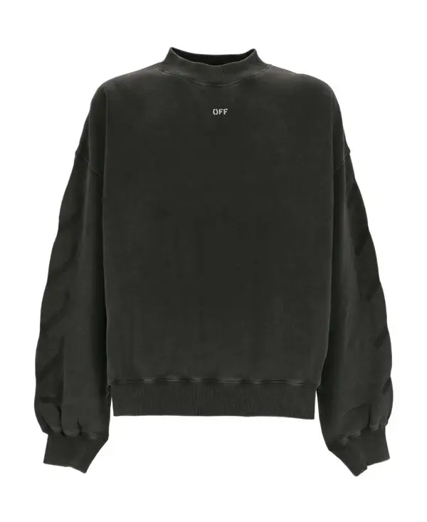 Off-White Logo Printed Crewneck Sweatshirt - Black