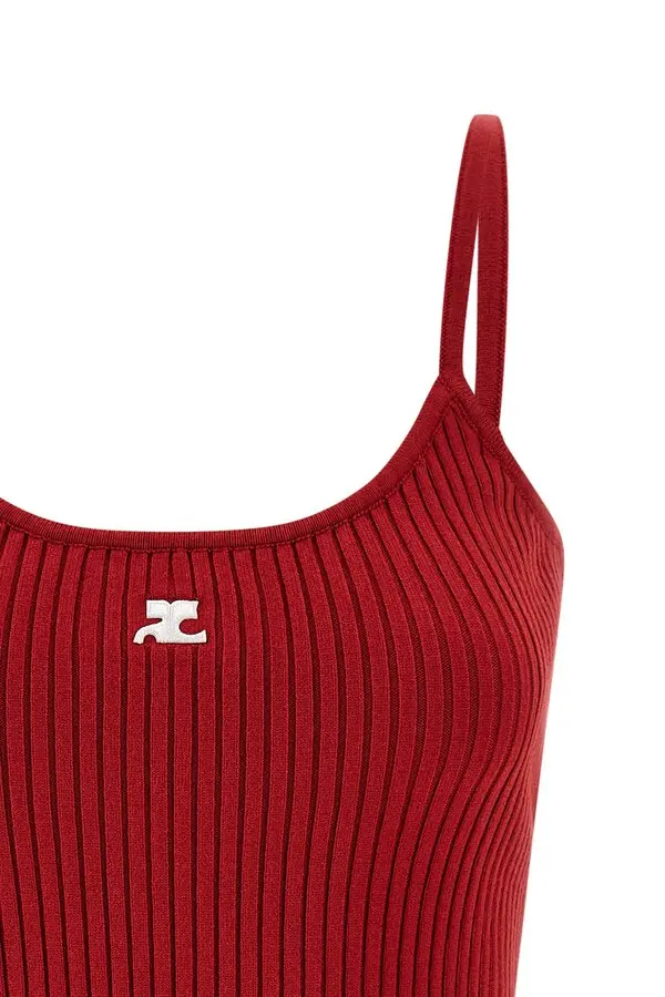 COURREGES Courrèges Ribbed Knit Ac Logo Camisole - No