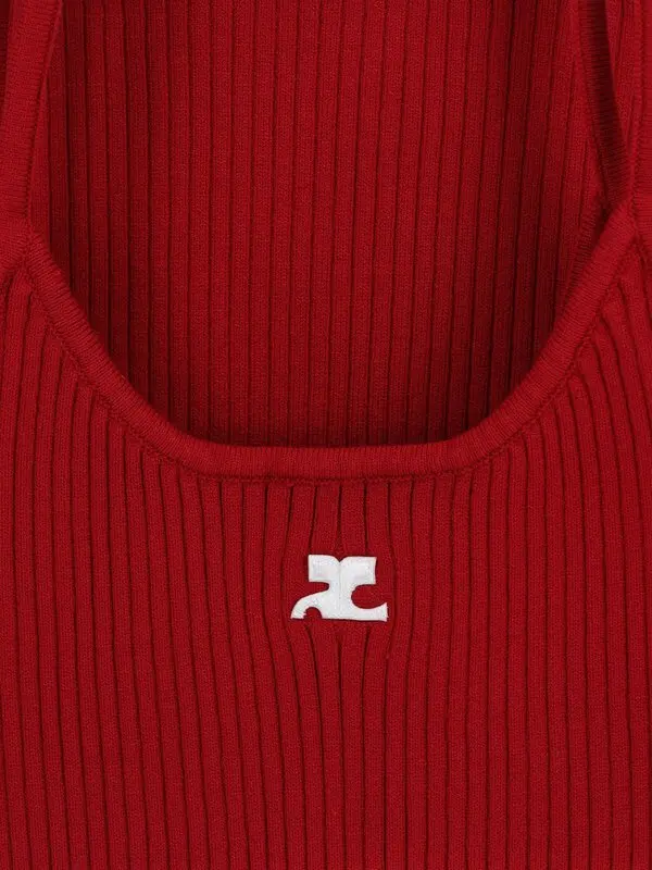 COURREGES Courrèges Ribbed Knit Ac Logo Camisole - No