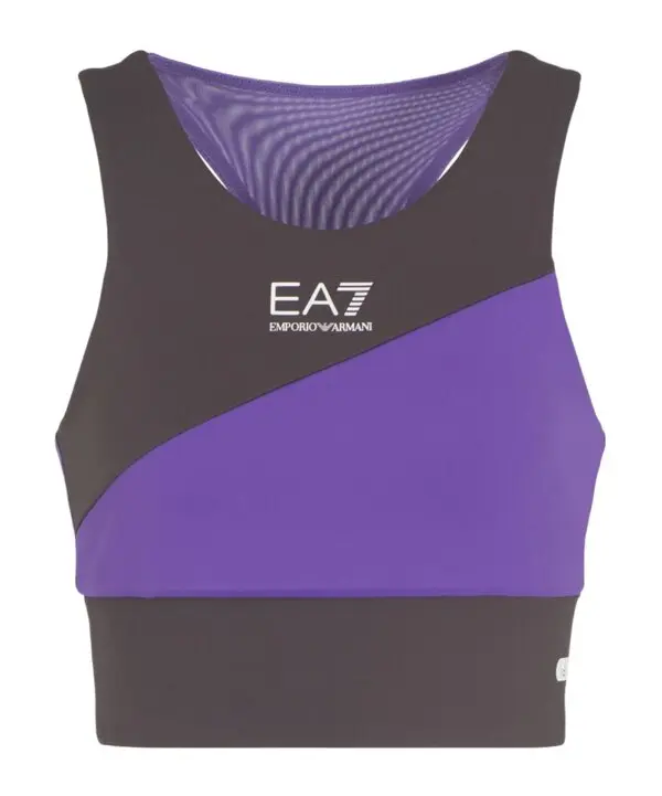 EA7 Dynamic Athlete Logo Print Sports Bra - Purple