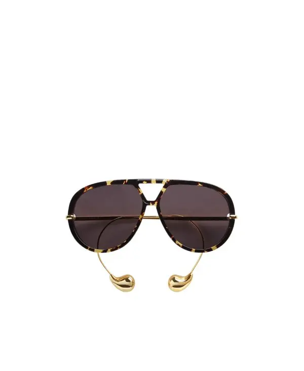 Bottega Veneta Aviator Frame Sunglasses - Black