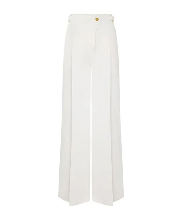 Elisabetta Franchi High-waist Wide-leg Pants - White