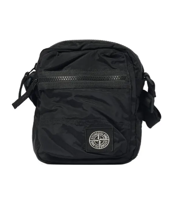 Stone Island Logo Patch Crossbody Bag - Black