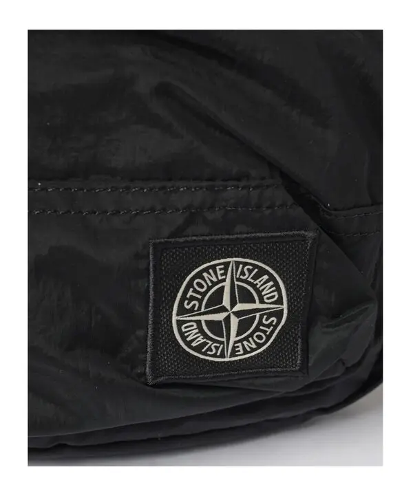 Stone Island Logo Patch Crossbody Bag - Black