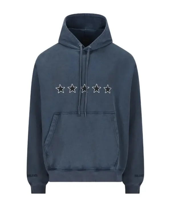 Balenciaga Star Printed Hoodie - Blue