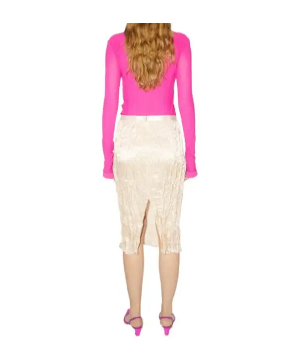 Acne Studios Ruched Satin Midi Skirt