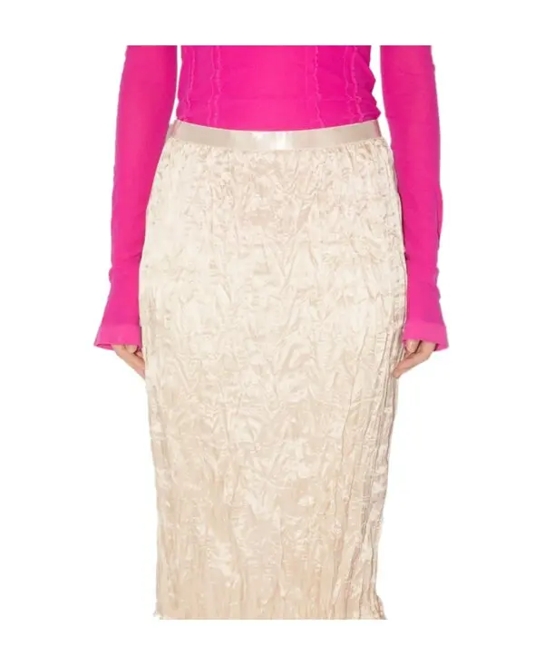 Acne Studios Ruched Satin Midi Skirt
