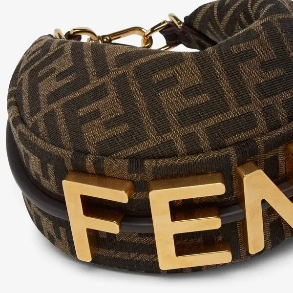 Fendi Ff Jacquard Fabric Mini Bag - Brown