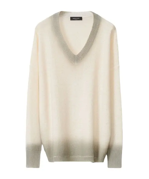 Fabiana Filippi Sequin Gradient V-neck Jumper