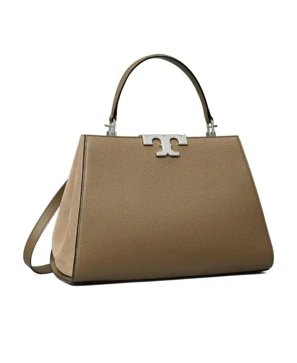 Tory Burch Eleanor Logo Plaque Top Handle Bag - Brown