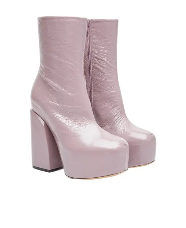 Dries Van Noten Platform Ankle Boots With Side Zip
