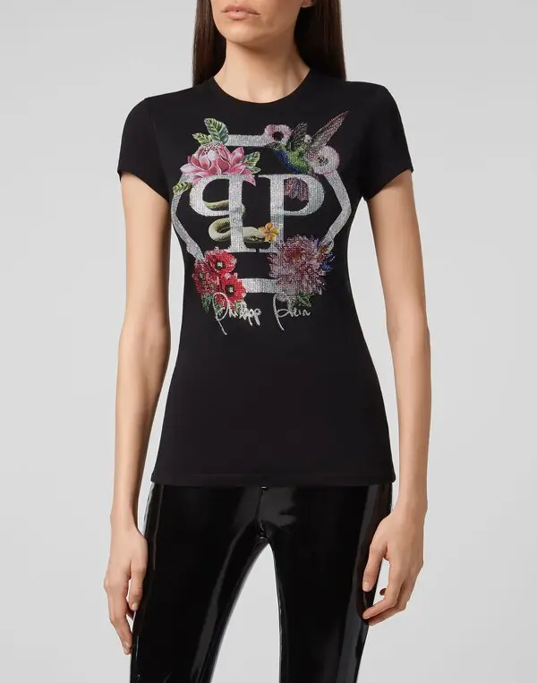 Philipp Plein Embellished Logo T-shirt - Black