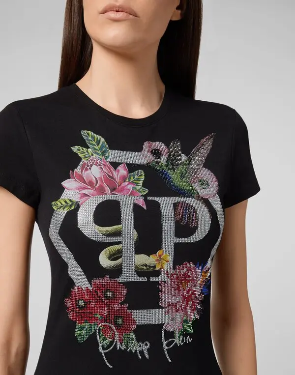 Philipp Plein Embellished Logo T-shirt - Black
