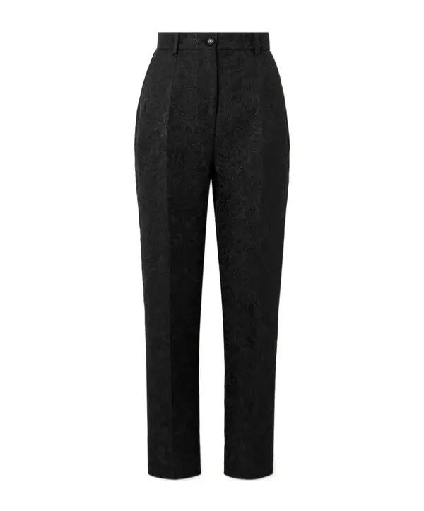 Dolce & Gabbana Brocade Tailored Trousers - Black