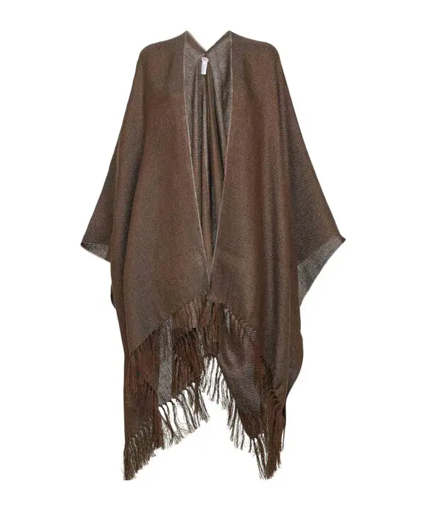 Brunello Cucinelli Fringe Edge Cape - Brown